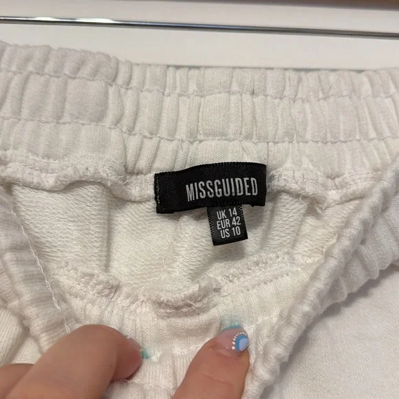 Missguided | Pants & Jumpsuits | Missguided White High Waisted ...